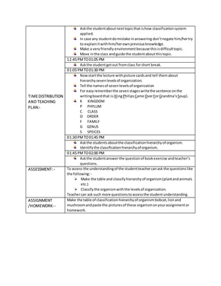 general science assignment of lesson planing of why we need ...