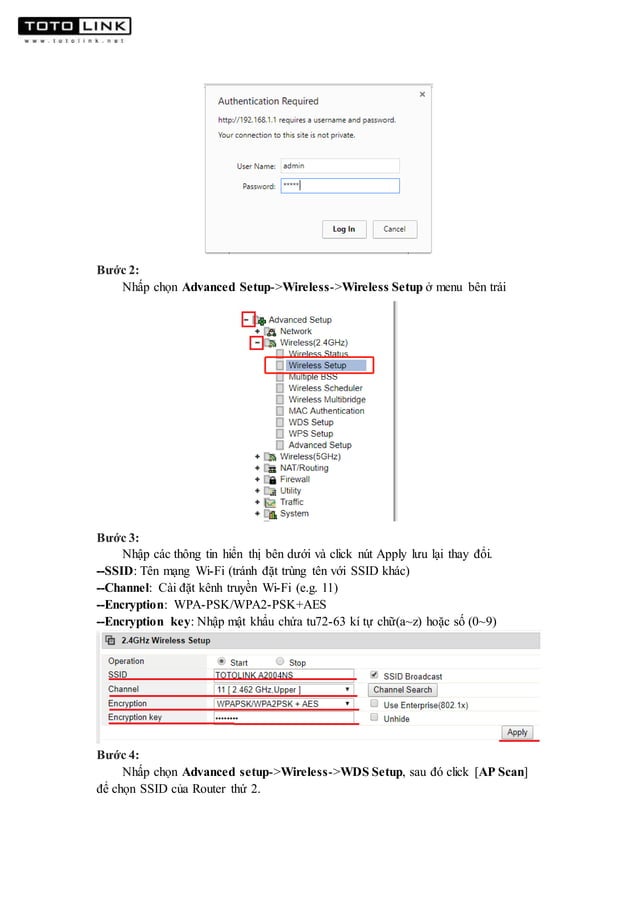 Cài đặt WDS với 2 Router TOTOLINK? | PDF