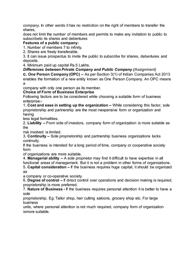 forms of business. notes plus 1 | PDF | Free Download