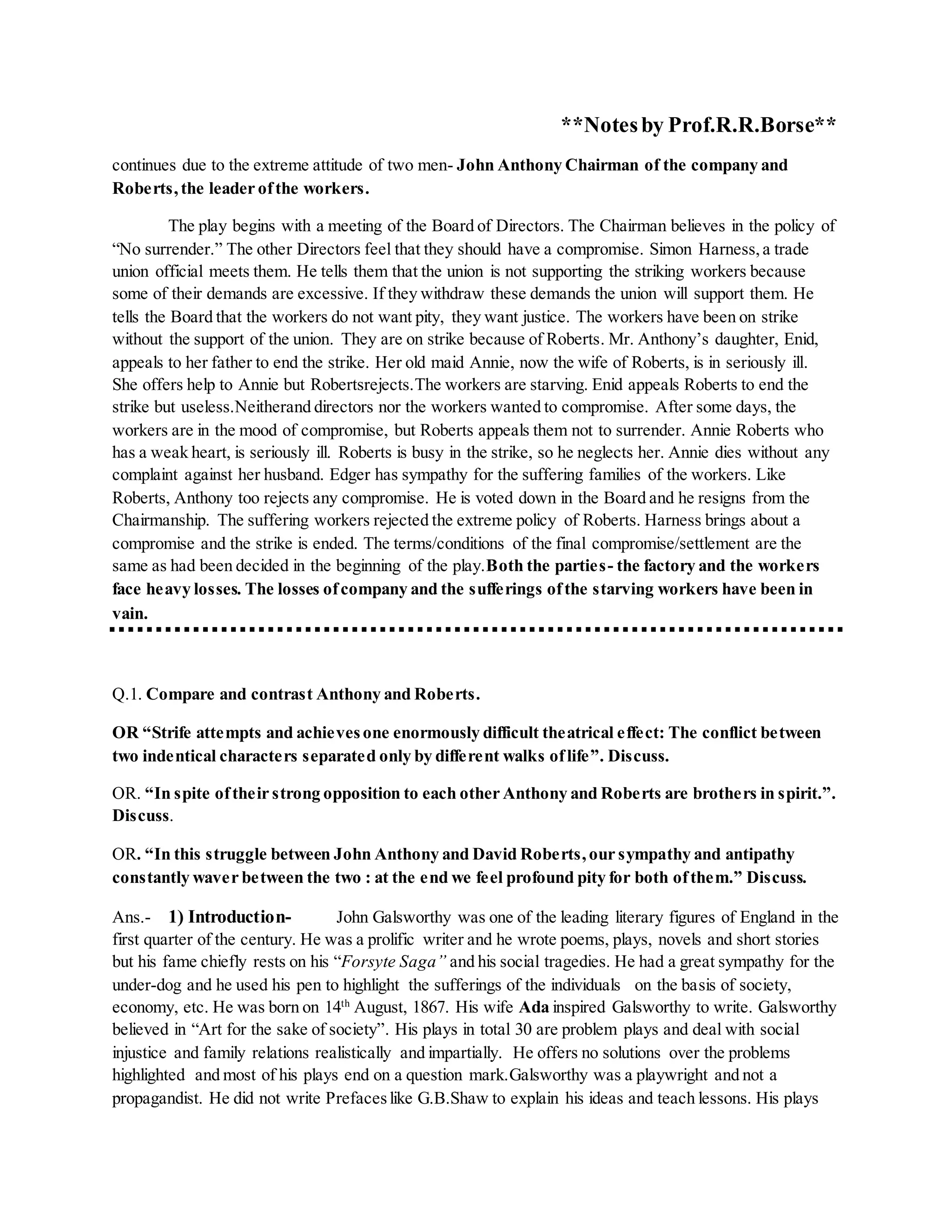 Strife by John Galsworthy | DOCX