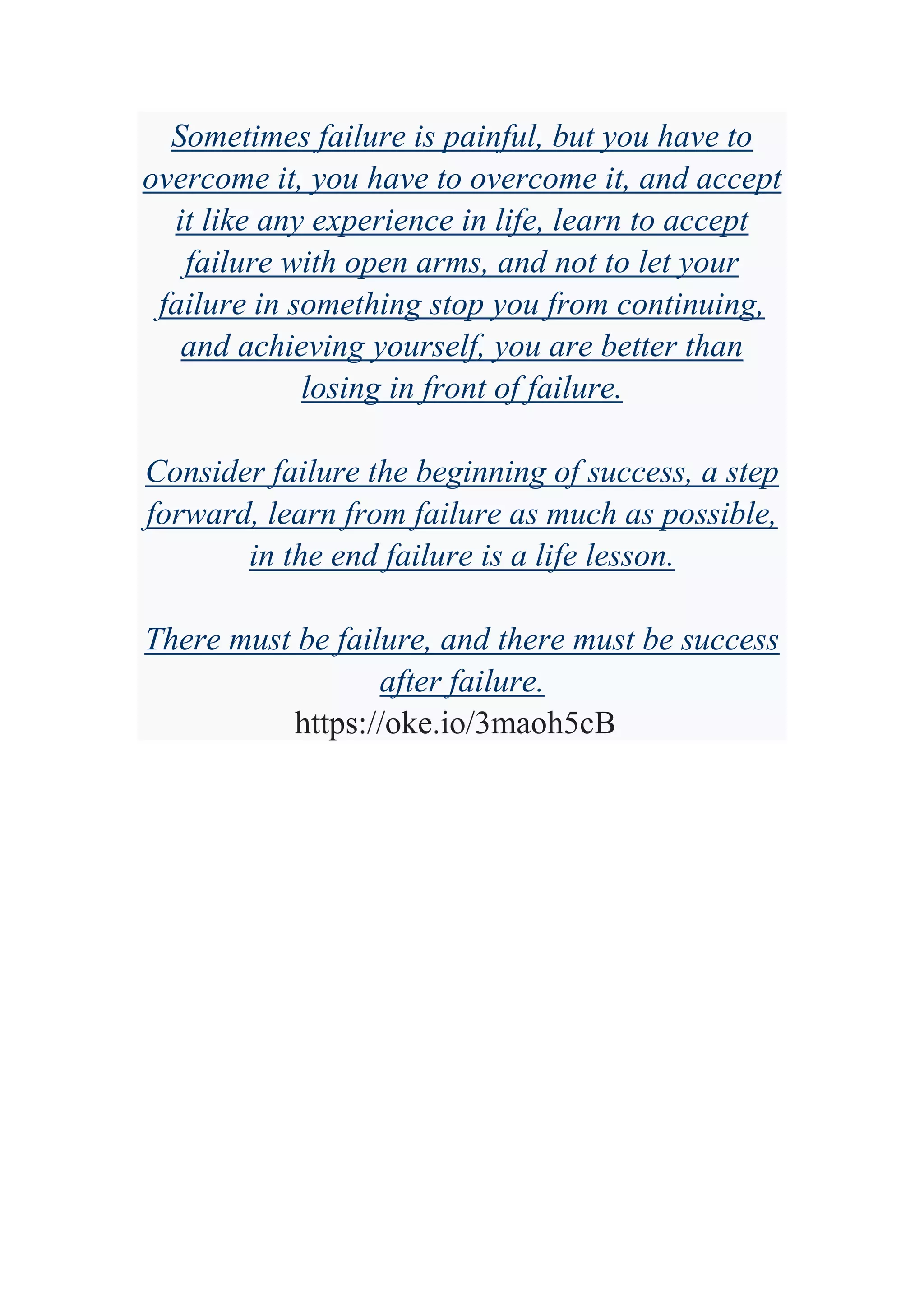 Failure is the beginning | DOC