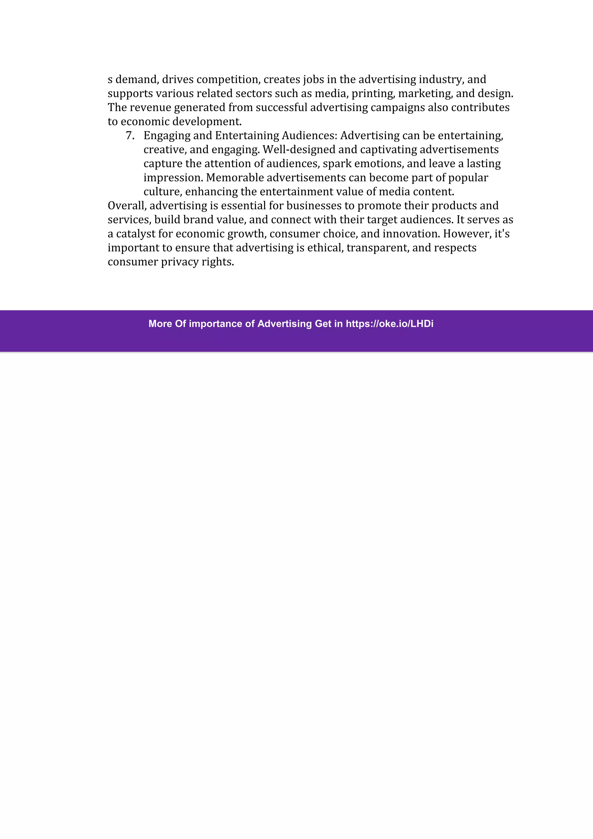 Importance of advertising | DOCX