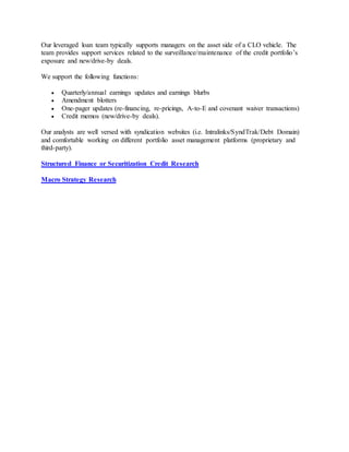 Fixed Income & Credit Research Services | Customized Research Solutions ...
