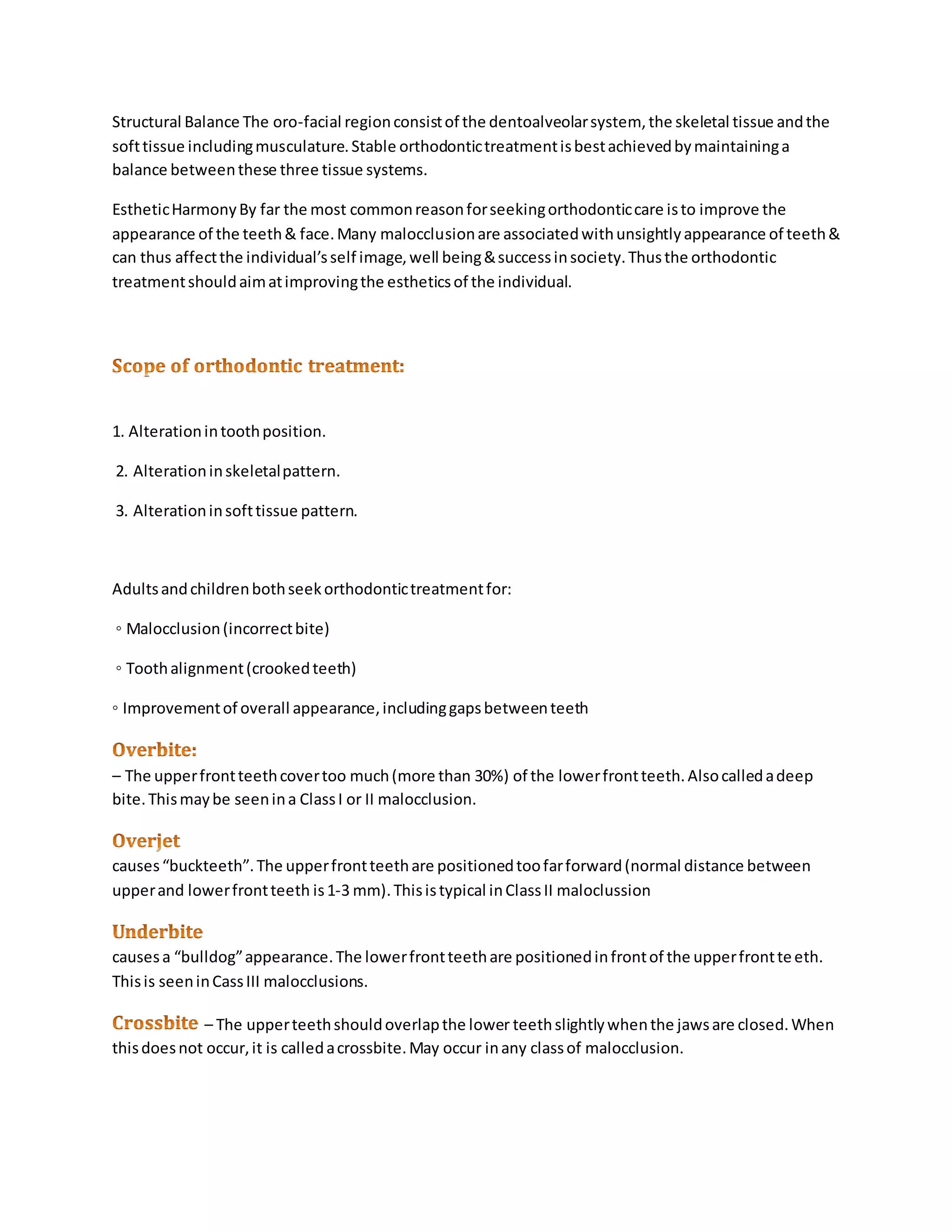 introduction to orthodontics | DOCX