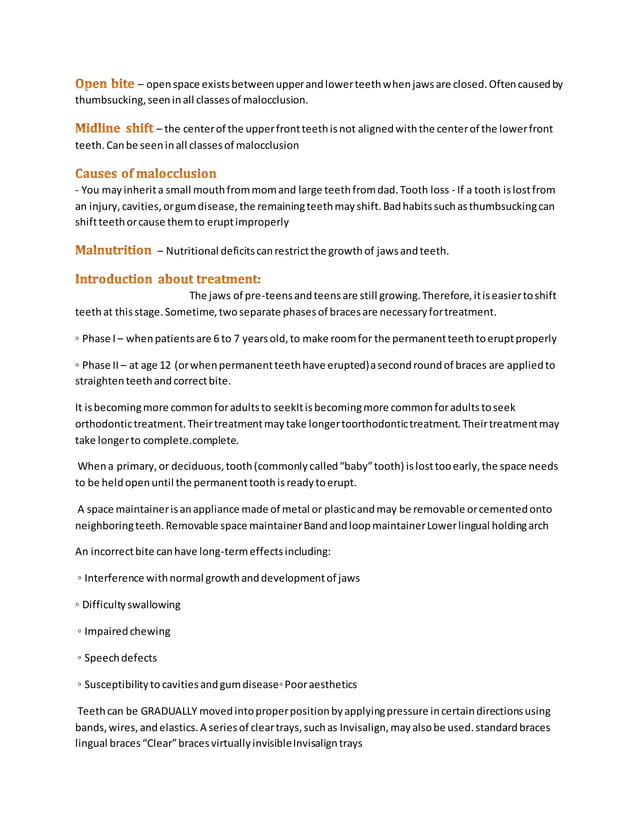 introduction to orthodontics | DOCX