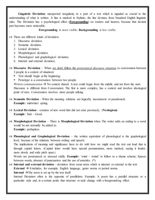 Stylistics - Norm and Deviation. | DOCX