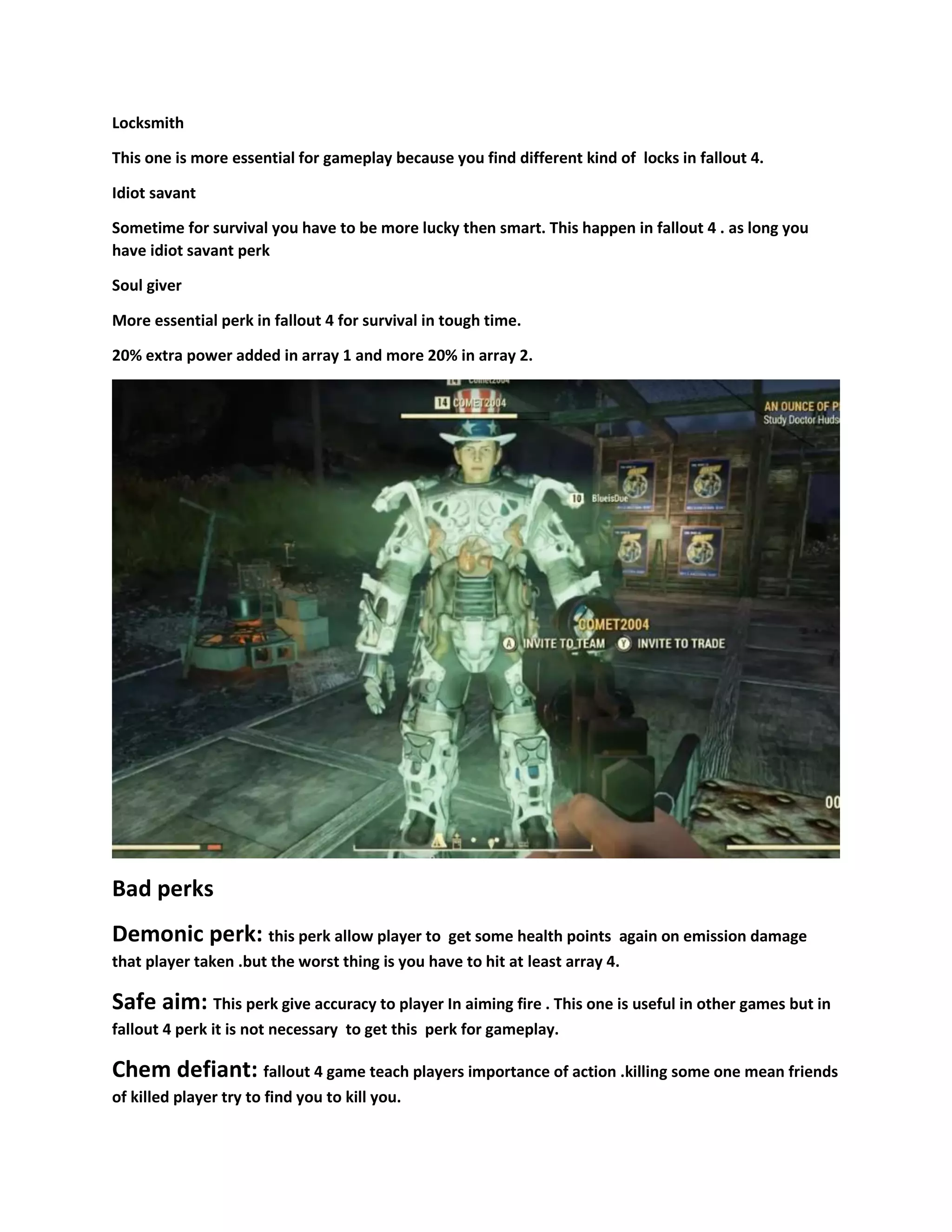 Fallout perk chart | PDF