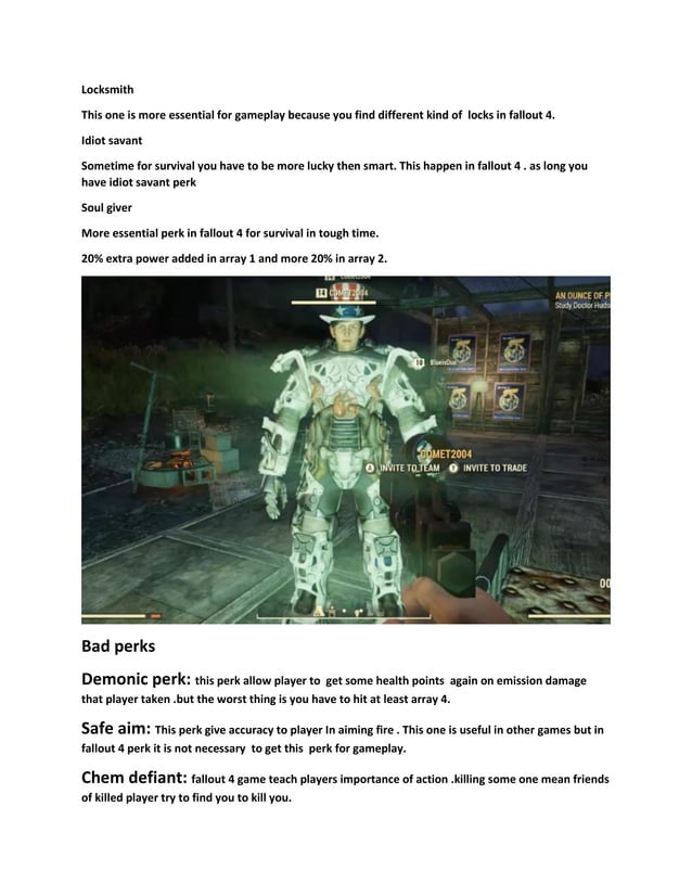 Fallout perk chart | PDF