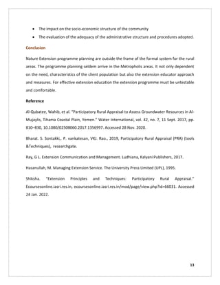 Programme planning and evaluation in extension work | PDF