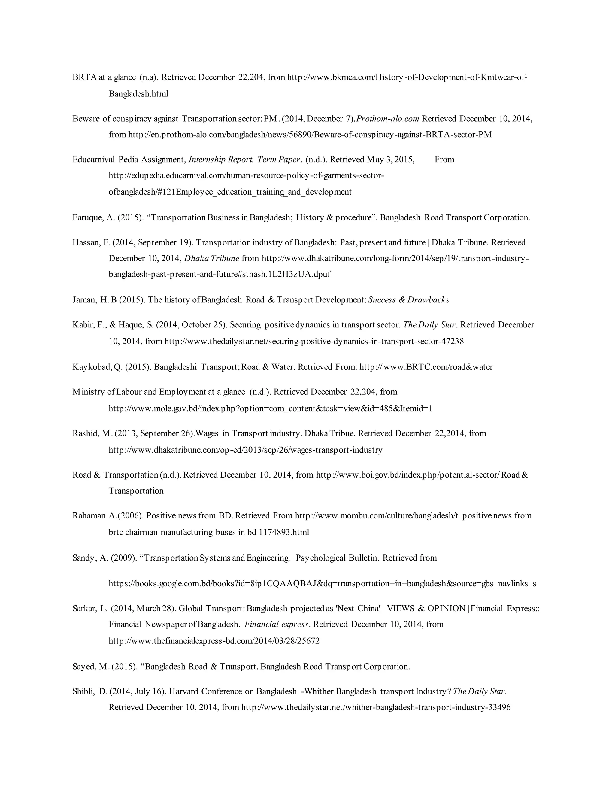 Bangladesh Road Transport Corporation-BRTC | DOCX