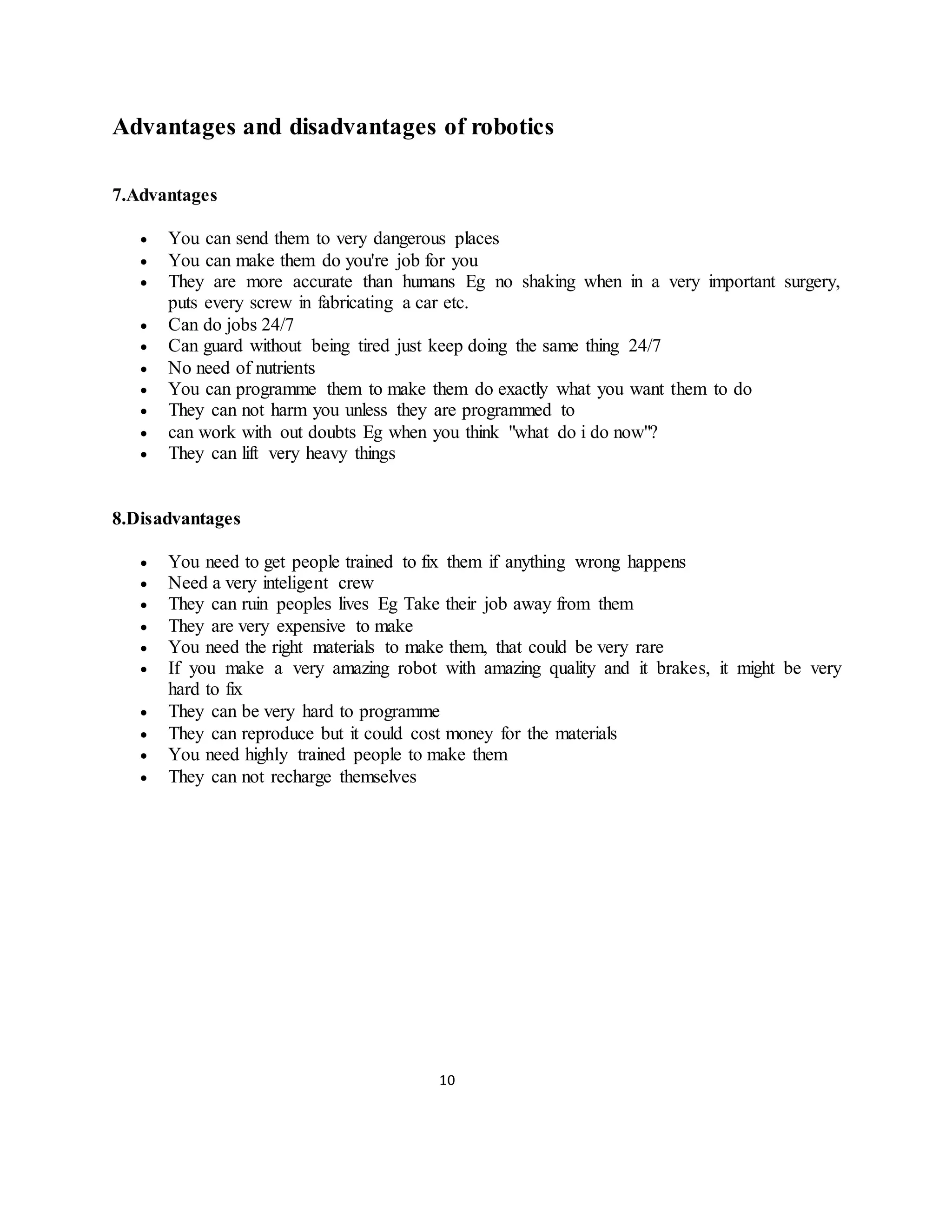 Seminar Report Robotics Docx Robotics Technology And Computing