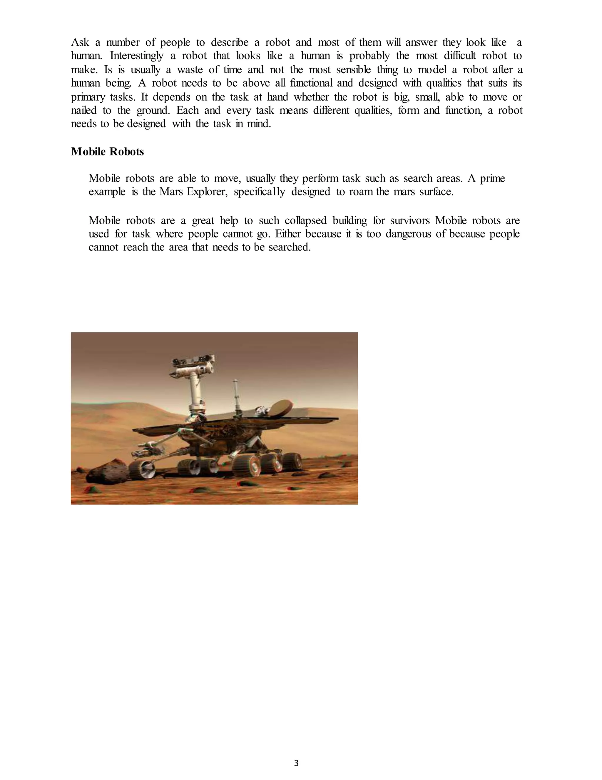 Seminar Report Robotics Docx Robotics Technology And Computing