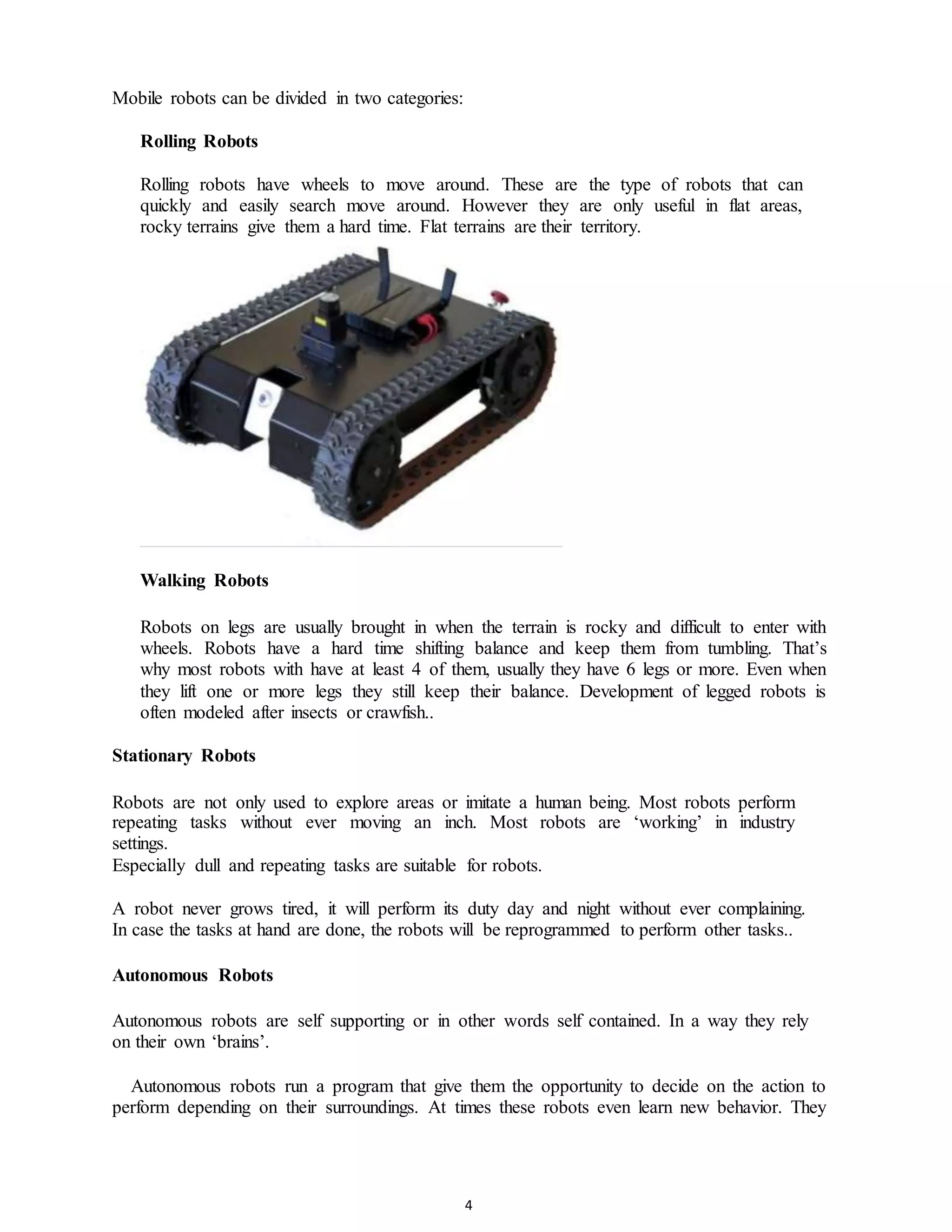 Seminar Report Robotics | DOCX