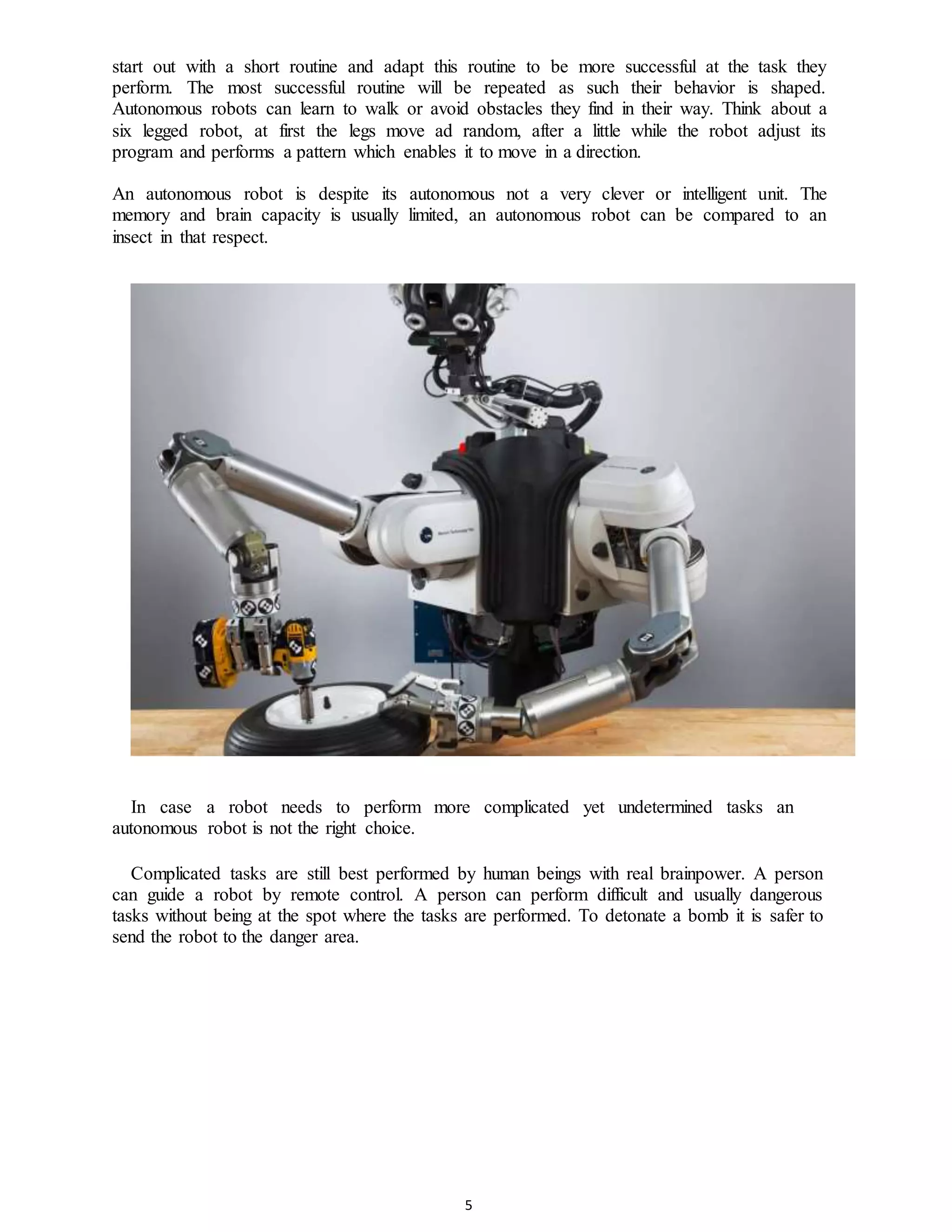 Seminar Report Robotics | DOCX