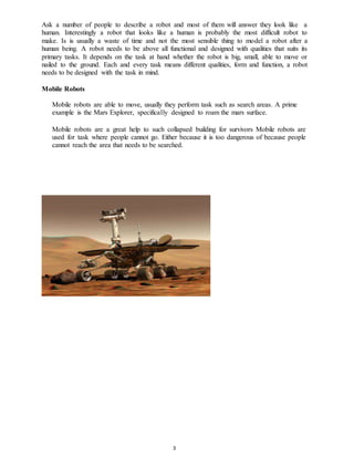 Seminar Report Robotics | DOCX