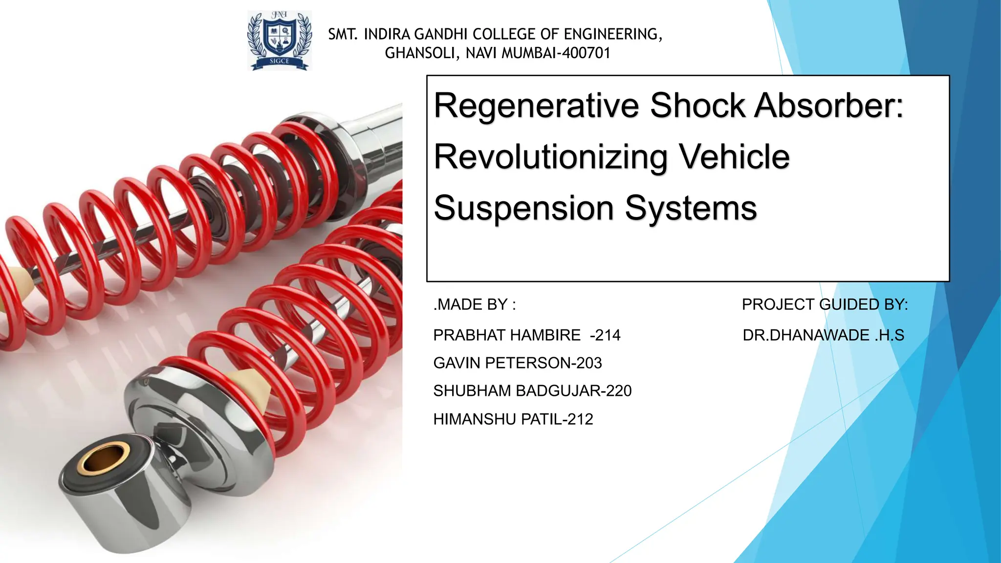 MINI PROJECT SHOCK ABSORBER MECHANICAL B | PPTX