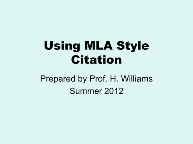 MLA presentation | PPT