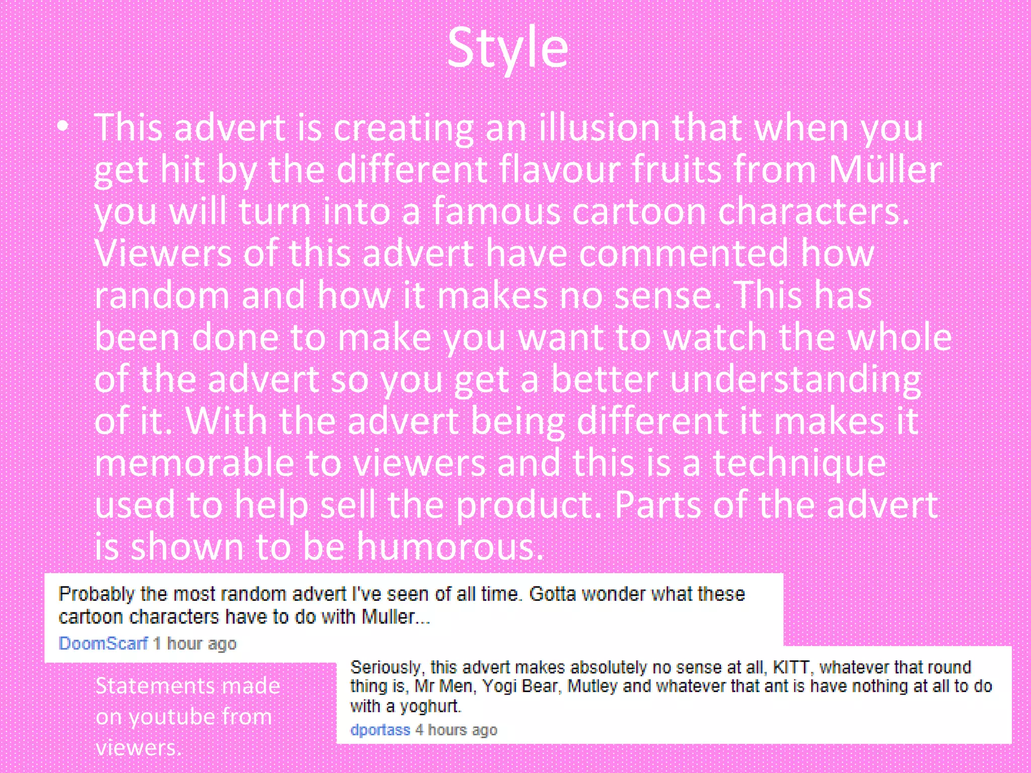 Muller Advert- Analysis | PPT