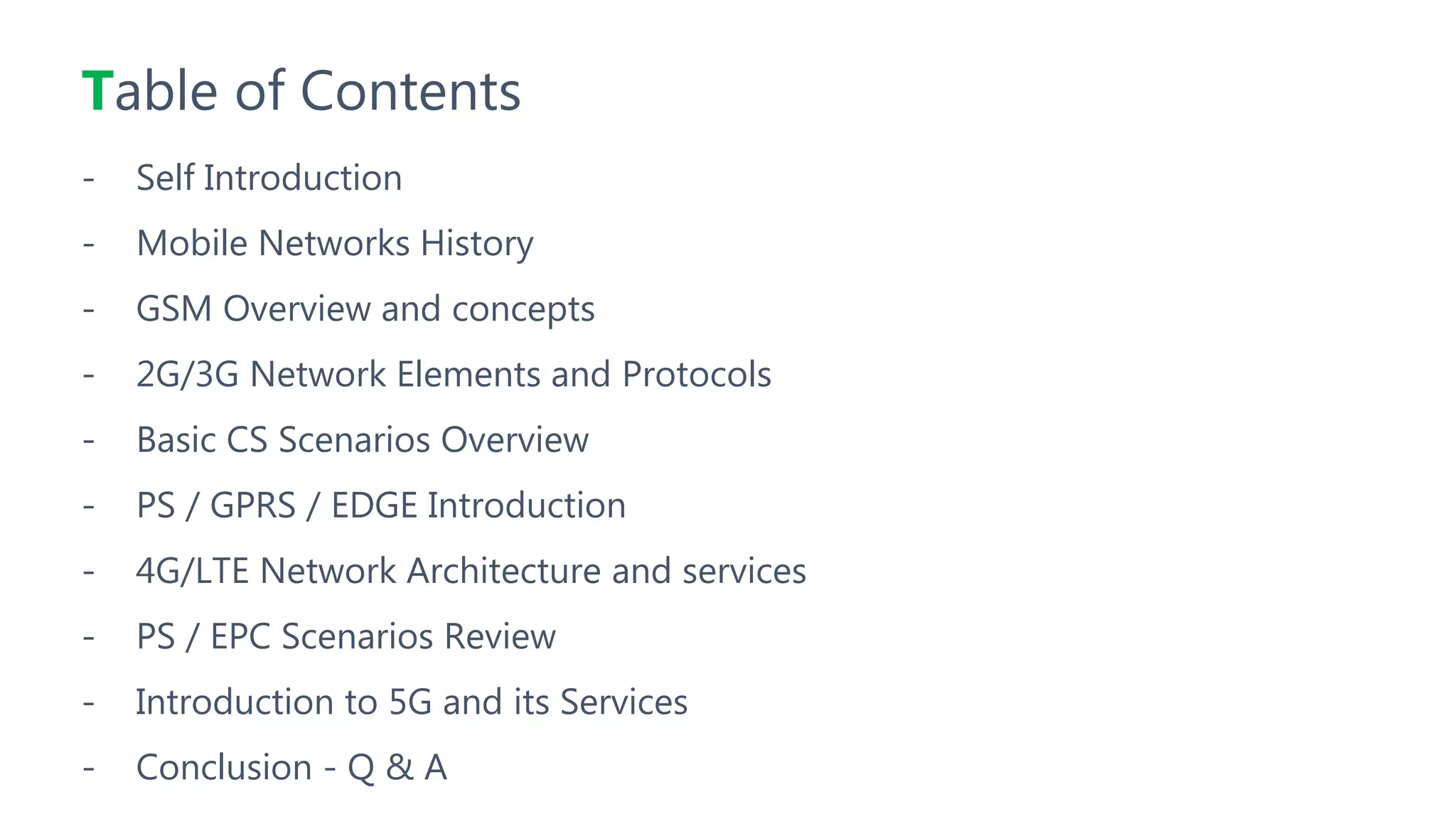 2G / 3G / 4G / IMS / 5G Overview with Focus on Core Network | PPTX