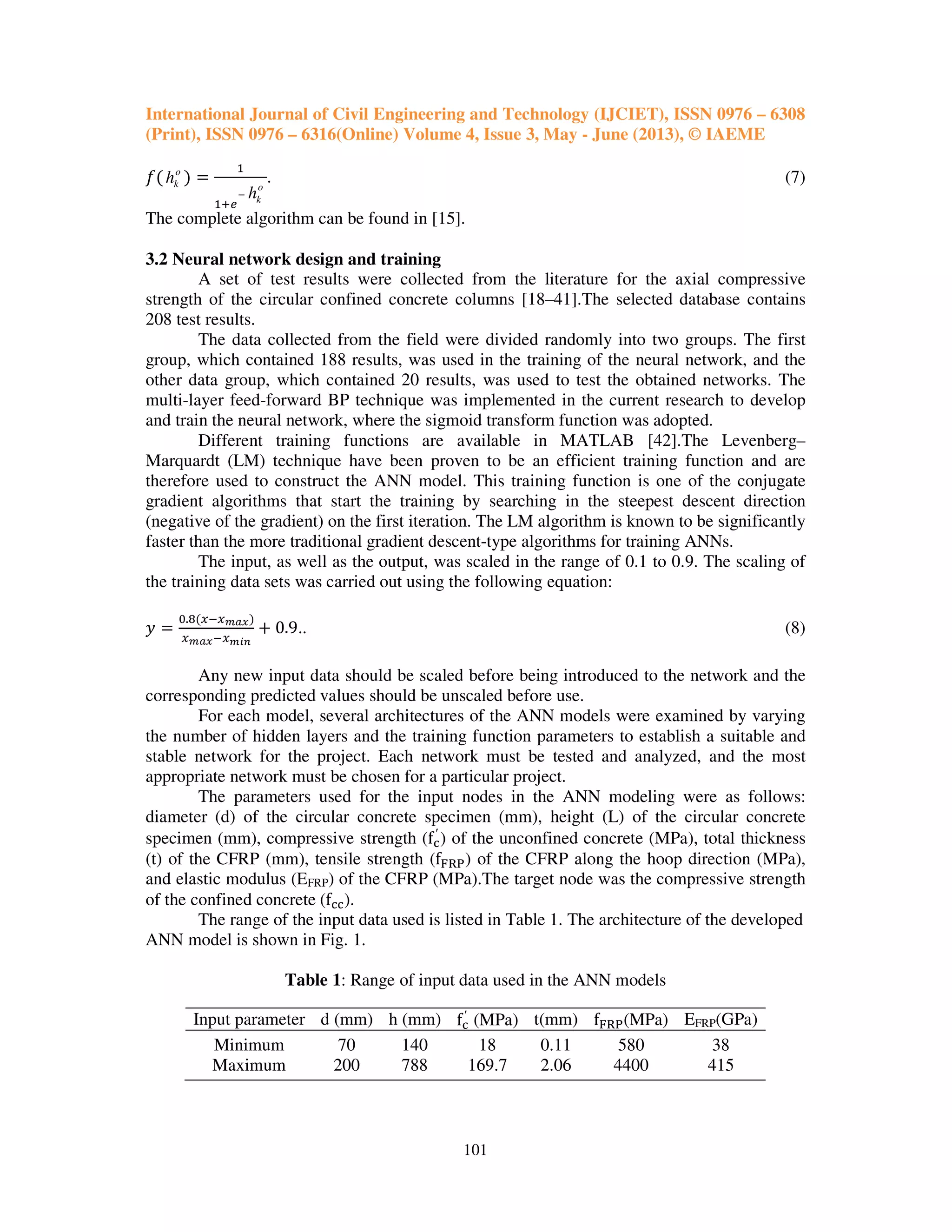 New Model Of Cfrp Confined Circular Concrete Columns Ann Appr Pdf