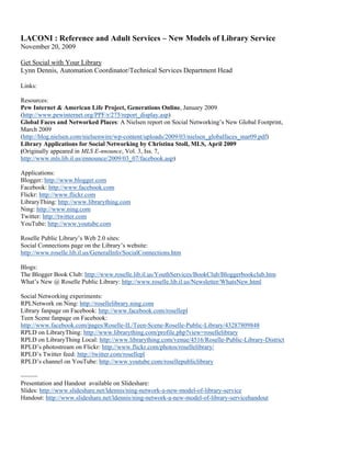 Ning Network: A New Model of Library Service-Handout | PDF