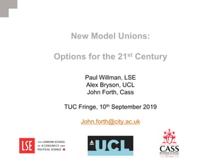 New model unions - Operating Models for the 21st Century | PPT