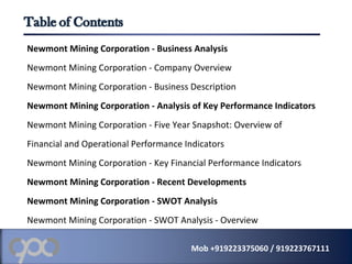 Newmont mining corporation (nem) company profile and swot analysis | PPT
