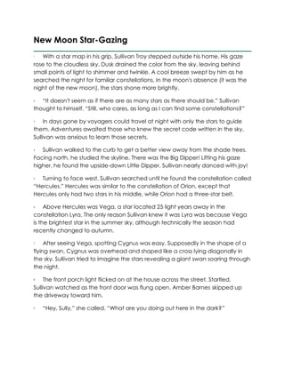 New moon star gazing (Reading Comprehension) | PDF