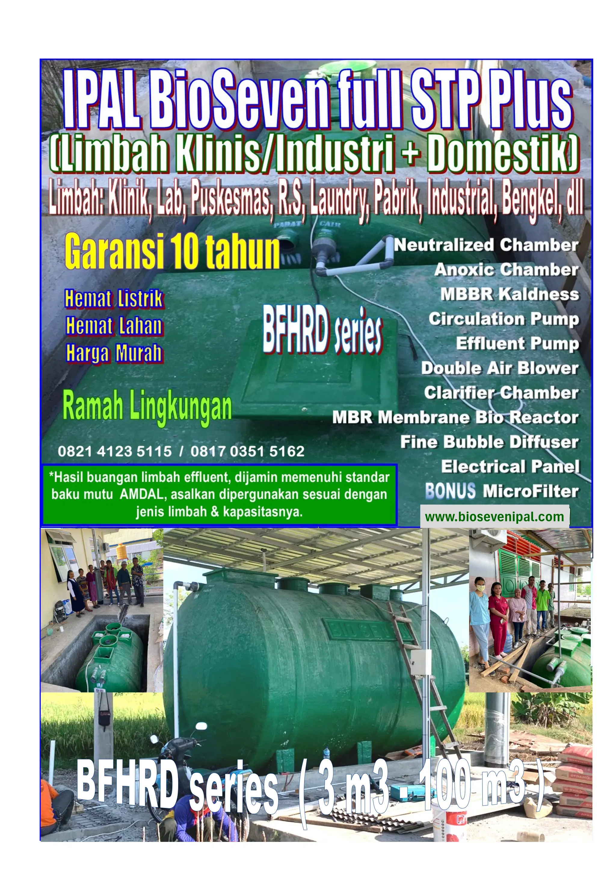 MBR + MBBR system >>> NEW Mrt'25 BROSUR IPAL BioSeven STP Klinis + Domestik (BFHRD series).pdf