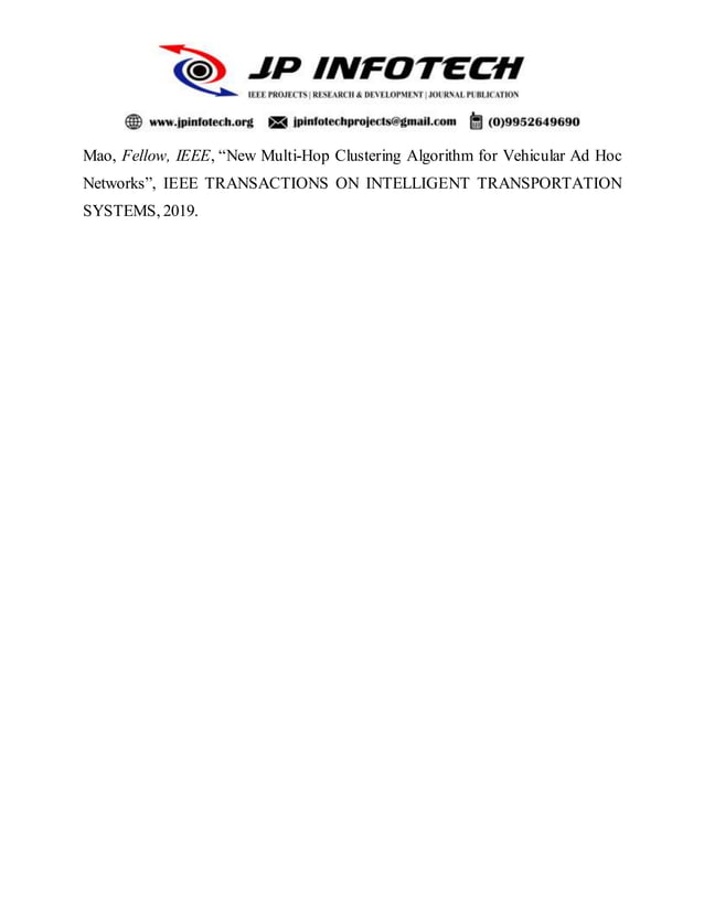 New Multi-Hop Clustering Algorithm for Vehicular Ad Hoc Networks | PDF