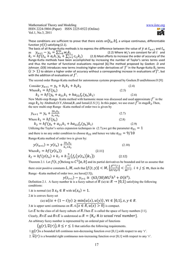 New multi step runge kutta method for solving fuzzy differential ... New multi step runge kutta method for solving fuzzy differential ...