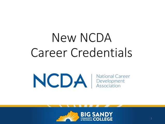 New NCDA Career Credentials | PPT