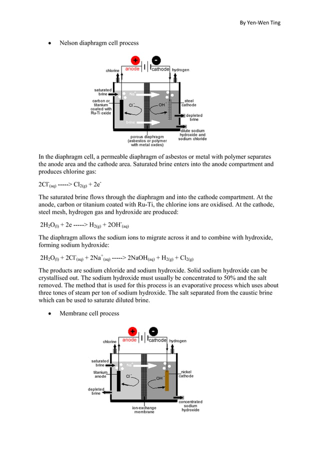 Manufacture of Sodium Hydroxide | DOCX | Chemistry | Science
