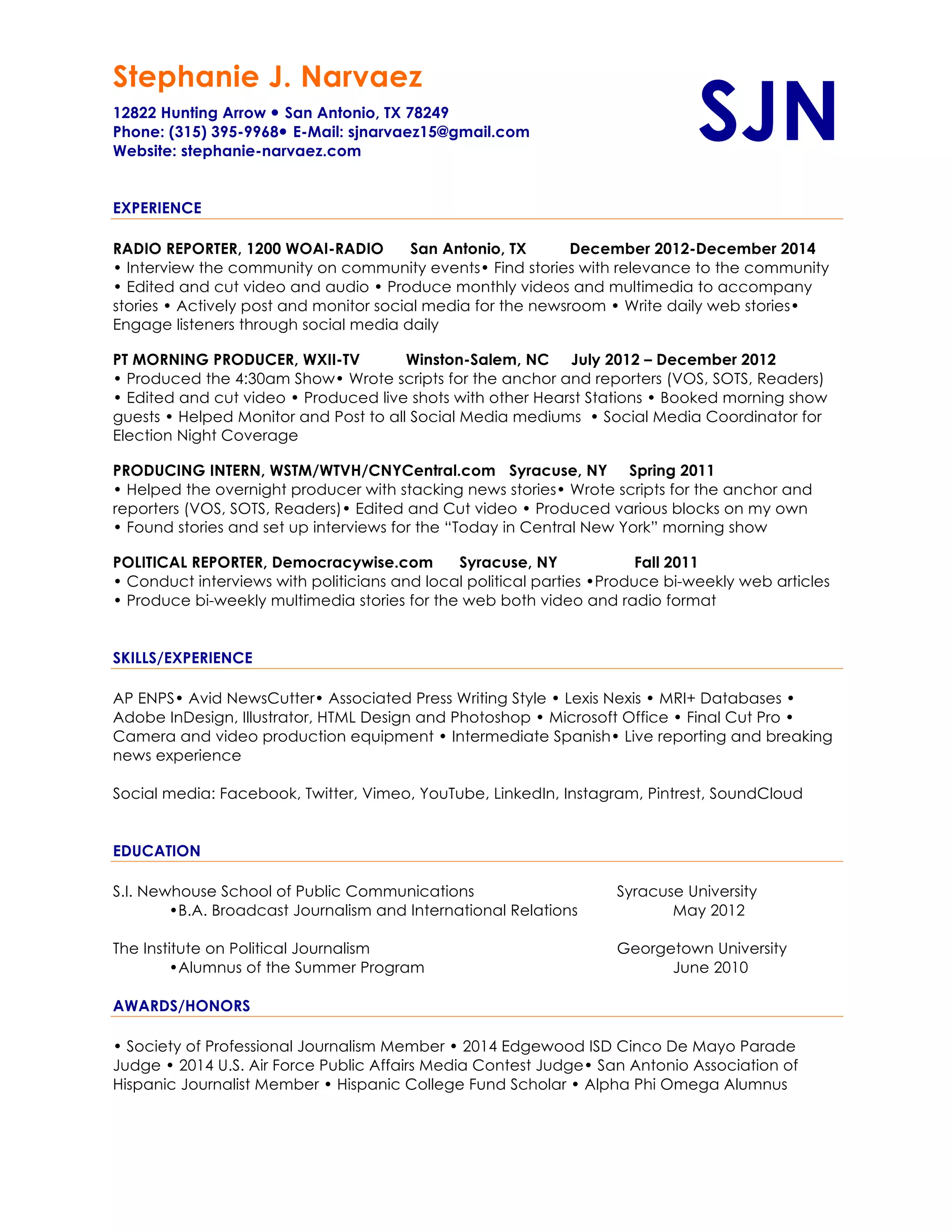 Resume 2014 | PDF