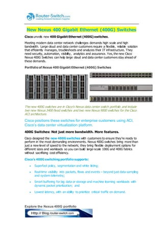 New nexus 400 gigabit ethernet (400 g) switches | DOCX