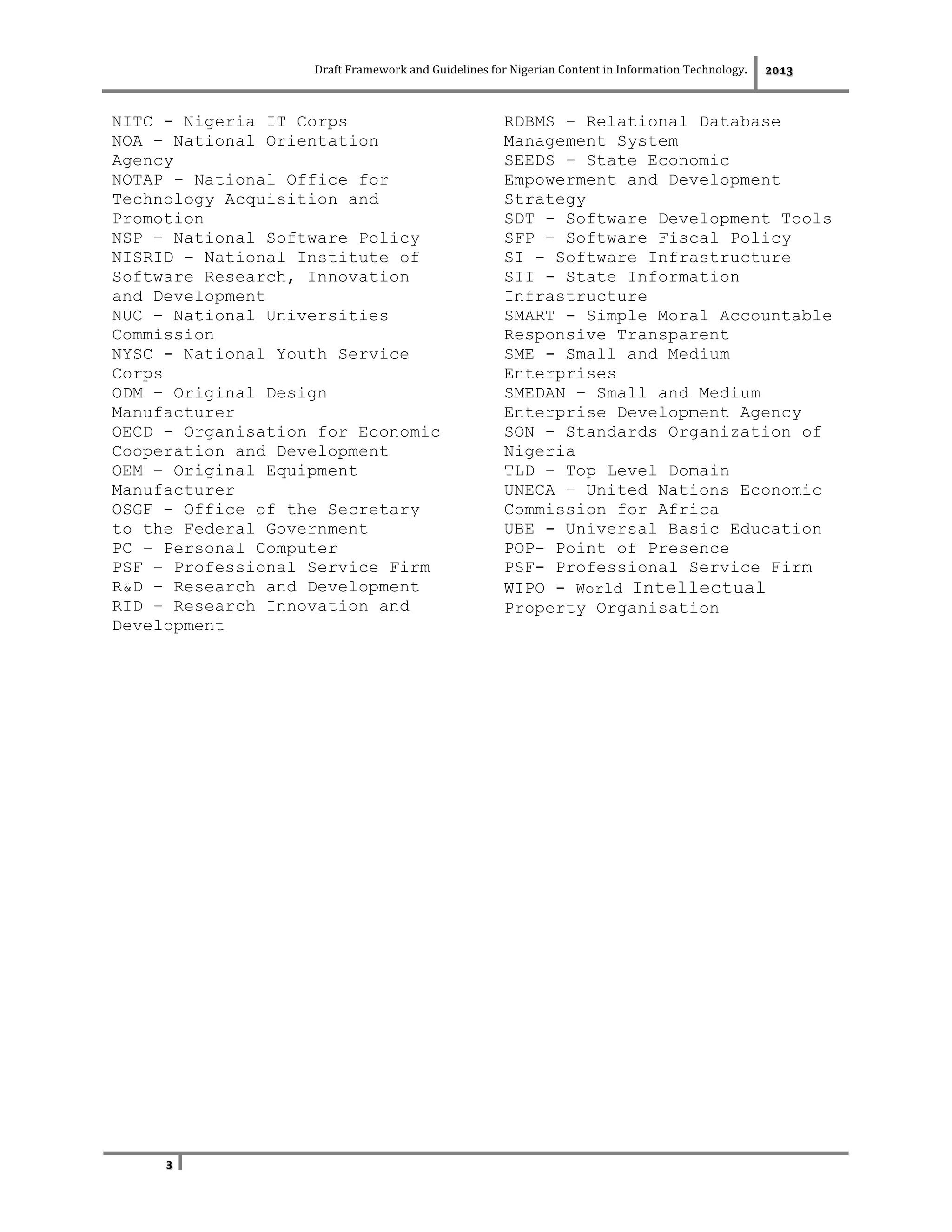 Guidelines on Nigerian Content Development in ICT - Updated - NITDA | PDF