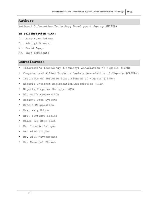 Guidelines on Nigerian Content Development in ICT - Updated - NITDA | PDF | Operating Systems ...