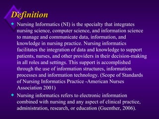 New nursing informatics by heena | PPT