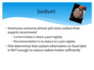 New Nutrition Facts Label and Dietary Guidelines | PPTX