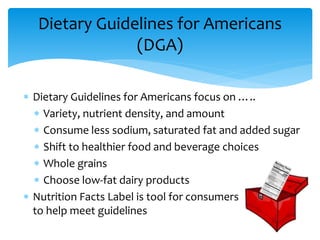 New Nutrition Facts Label and Dietary Guidelines | PPTX