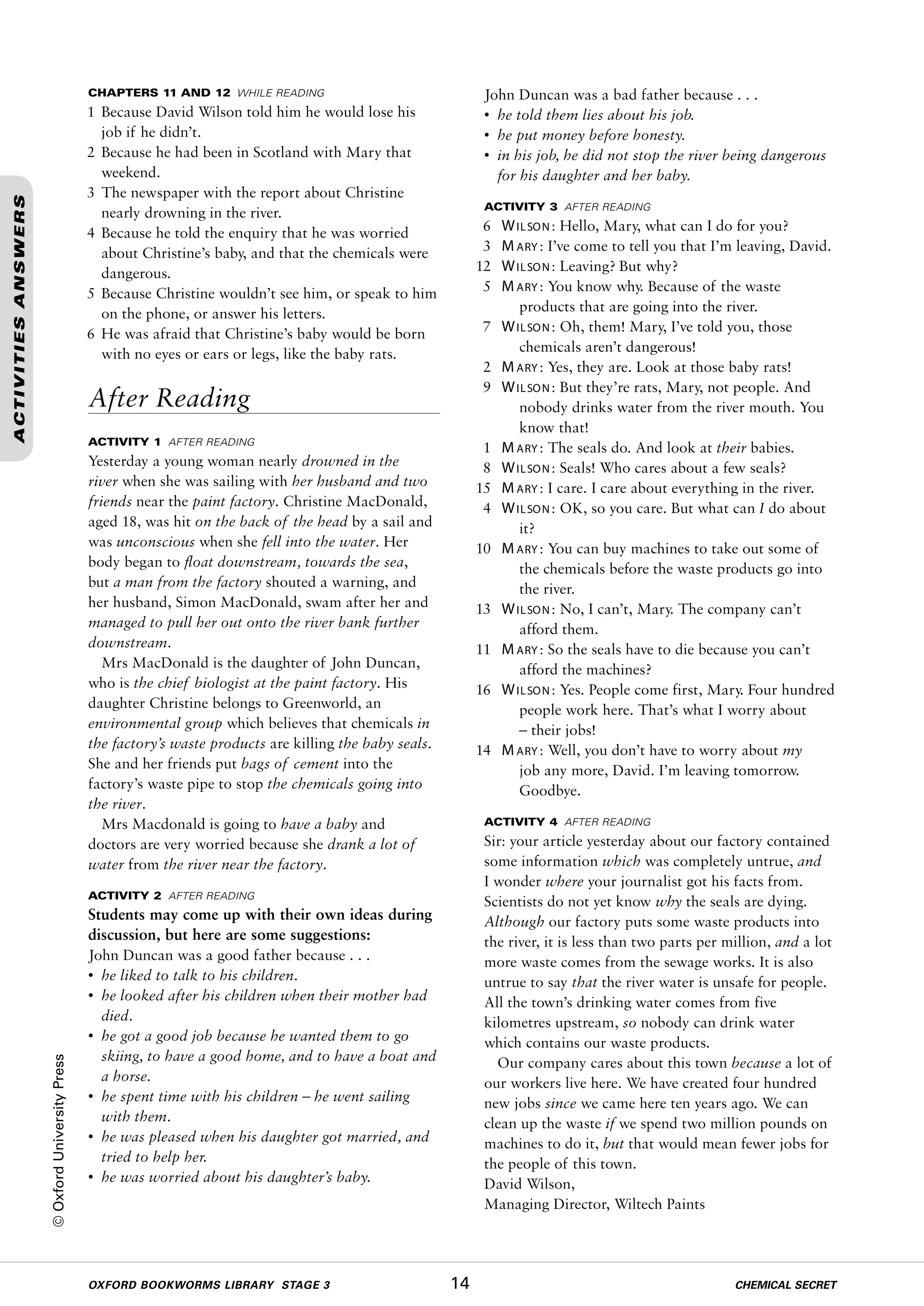 chemical secret By Tim Vicary Jennifer Bassett Newobwchemicalans | PDF