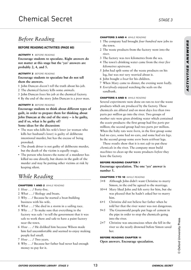 chemical secret By Tim Vicary Jennifer Bassett Newobwchemicalans | PDF