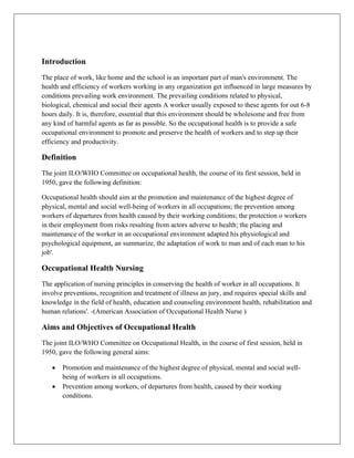 new occupational health.pdf for third year GNM students | PDF