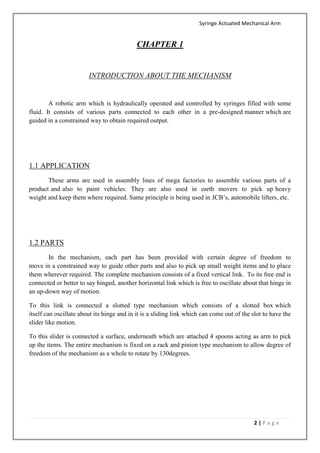 syringe actuated mechanical arm | PDF