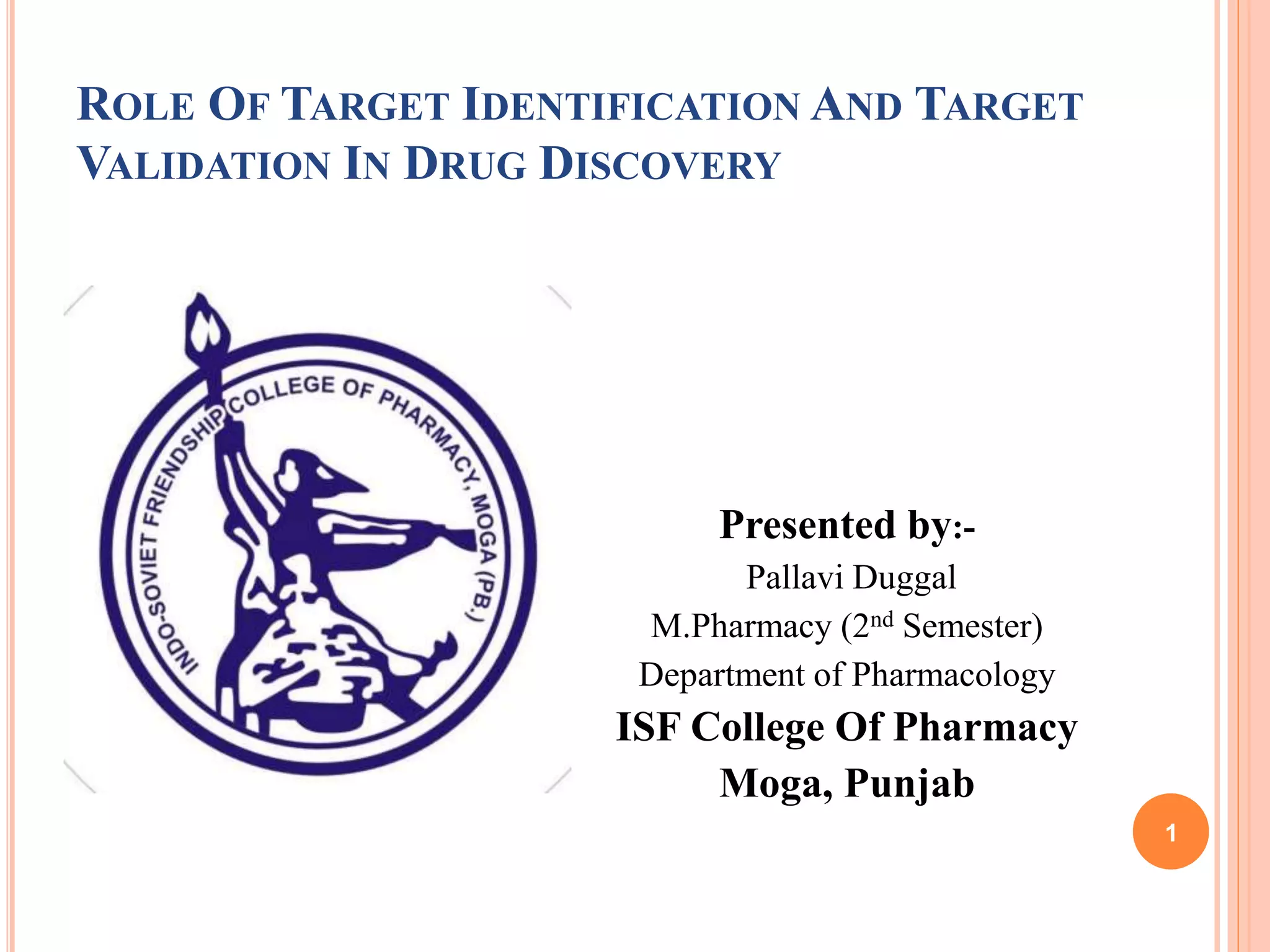 Role of Target Identification and Target Validation in Drug Discovery ...