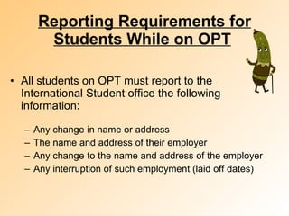 New Opt Rules Presentation 2009 | PPT