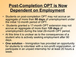 New Opt Rules Presentation 2009 | PPT