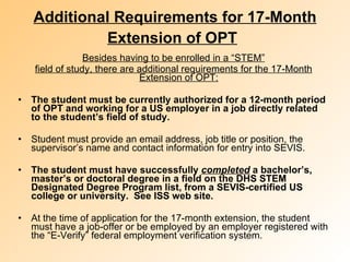 New Opt Rules Presentation 2009 | PPT