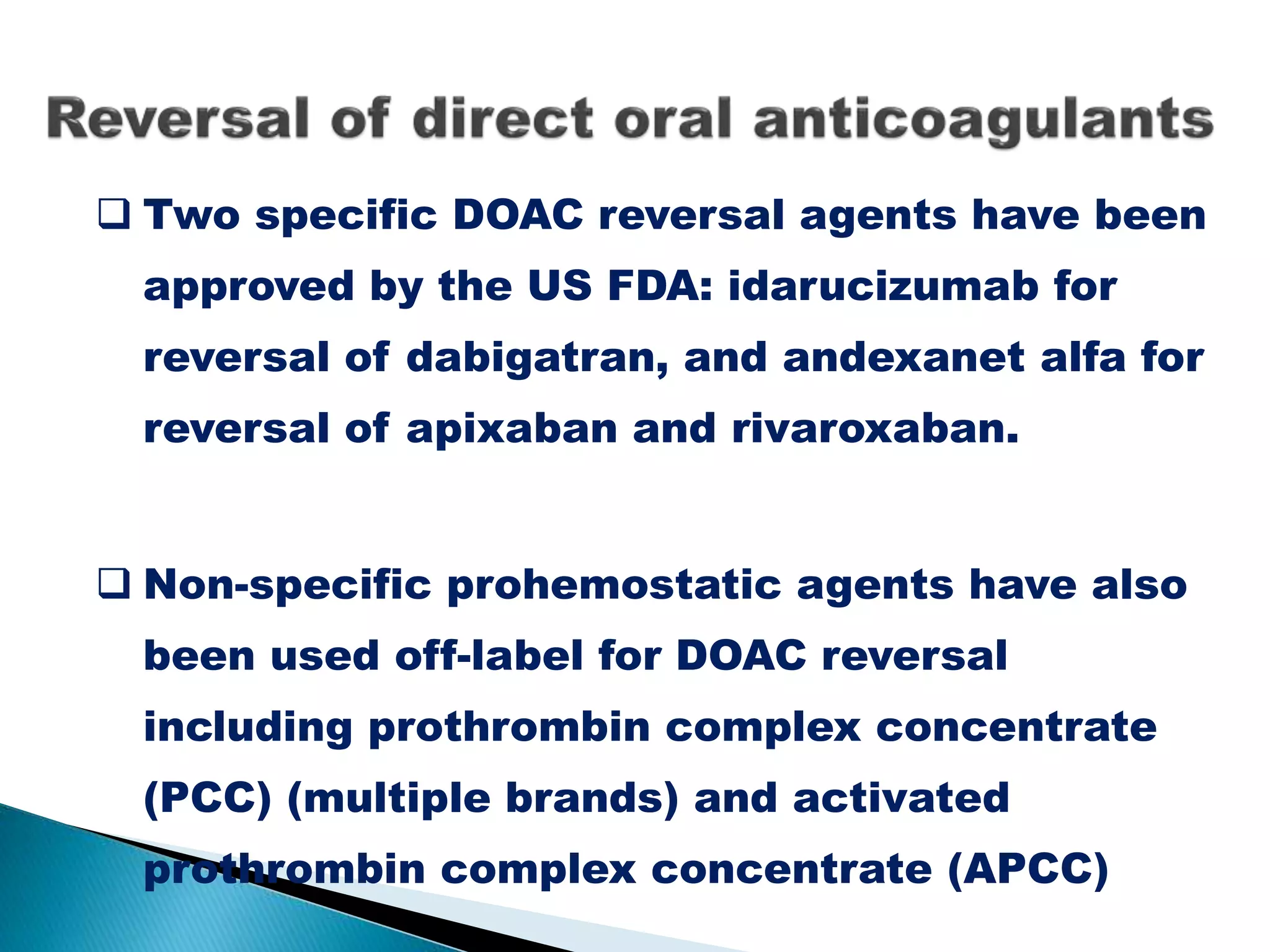 Direct oral anticoagulant final | PPSX