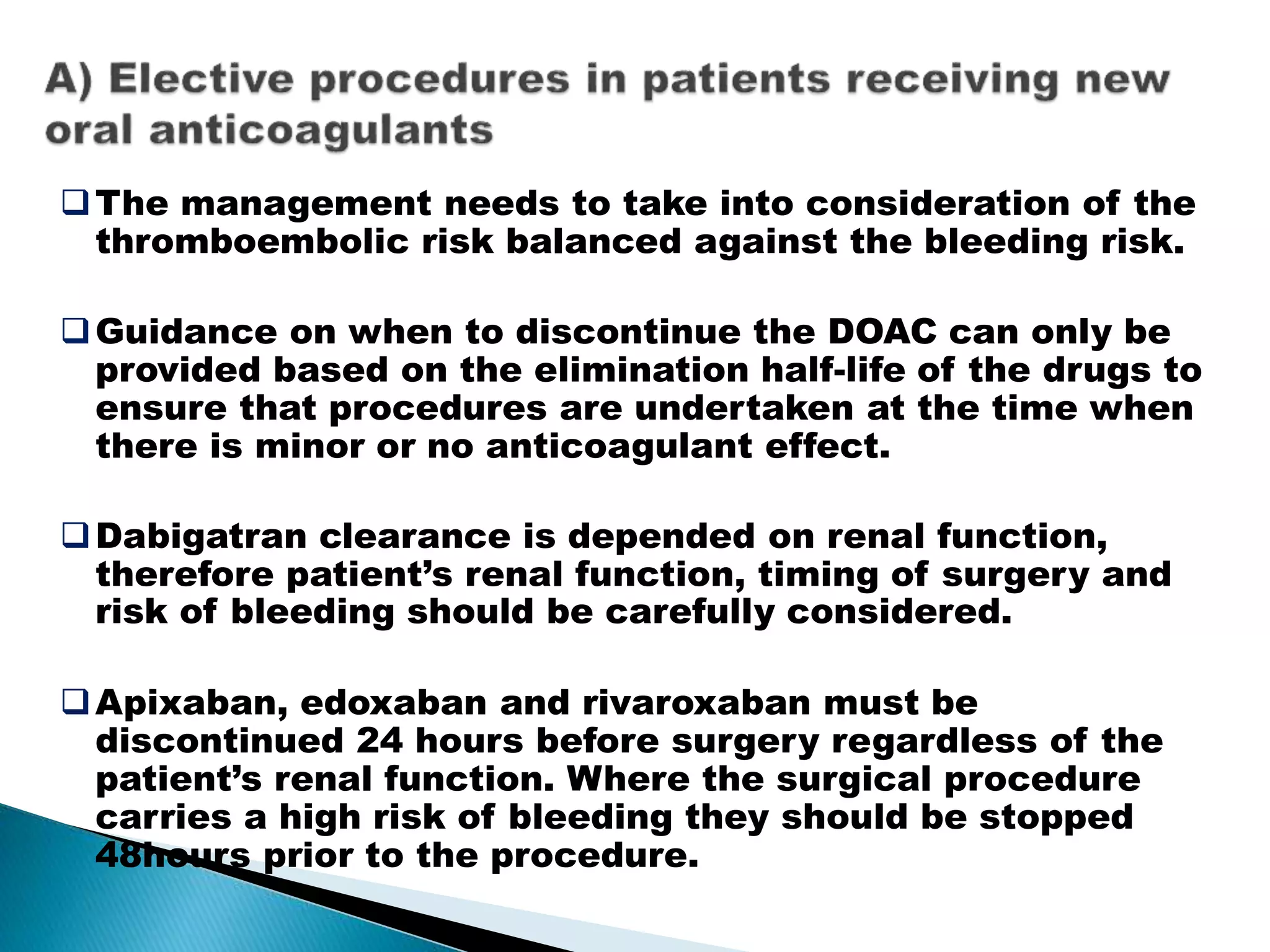 Direct oral anticoagulant final | PPSX